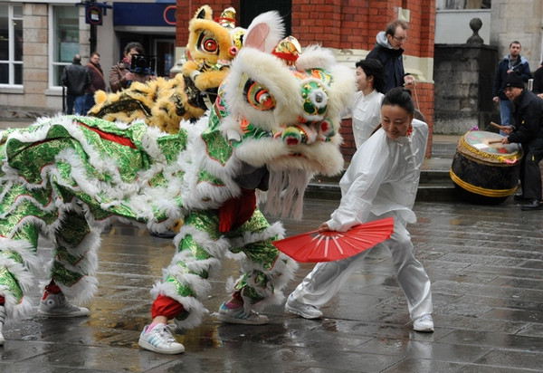 Confucius Institute holds Spring Festival lion dance - China.org.cn