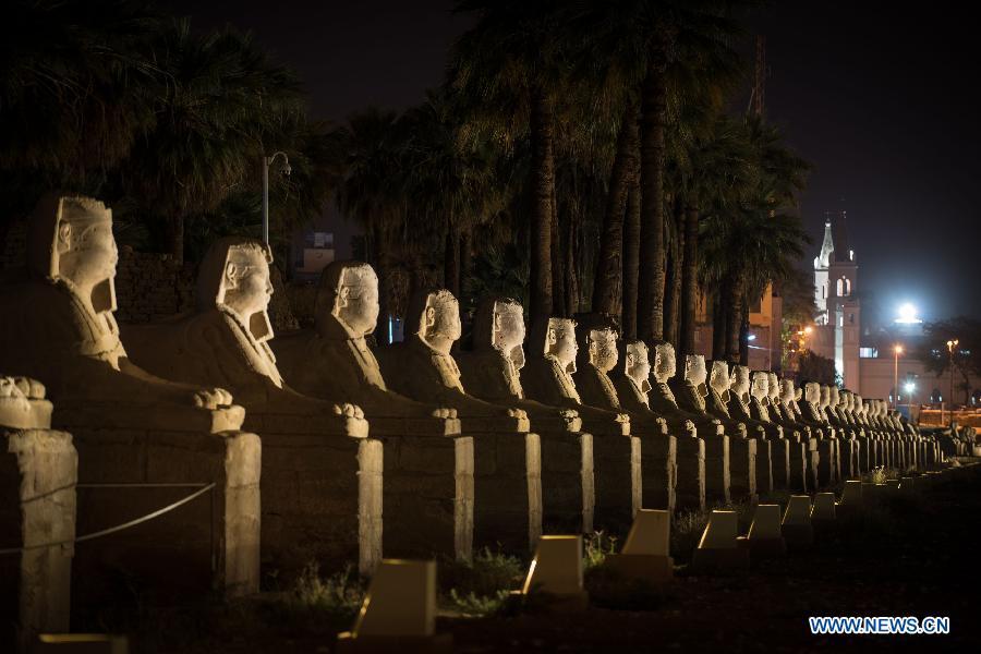 Night view of Luxor Temple in Egypt - China.org.cn