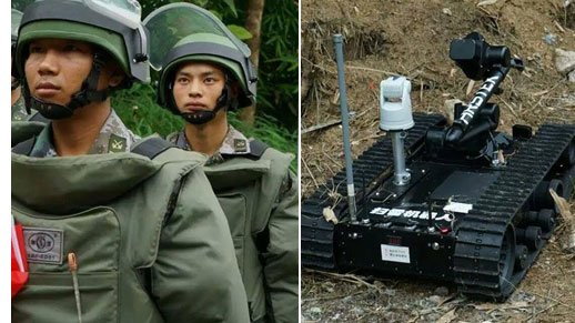 Robots used in mine-sweeping mission- China.org.cn