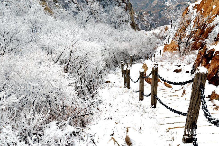 Rime scenery at Xiaozhushan scenic spot in Qingdao - China.org.cn