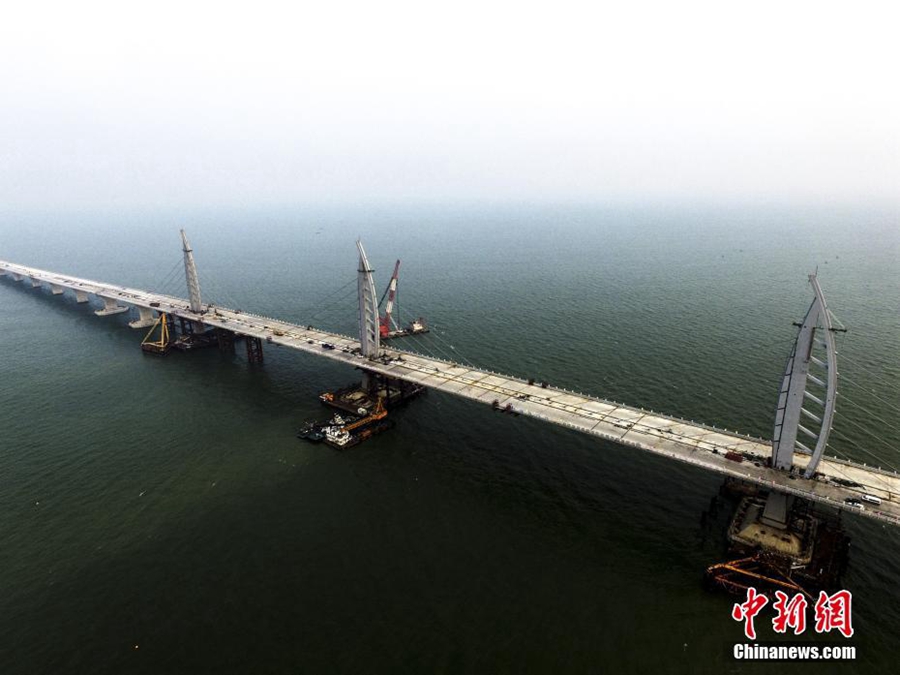 Major construction of world's longest cross-sea bridge completed- China ...