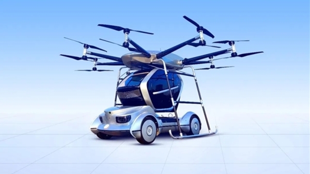 Prototyp des weltweit ersten zweisitzigen, trennbaren Flugautos ...