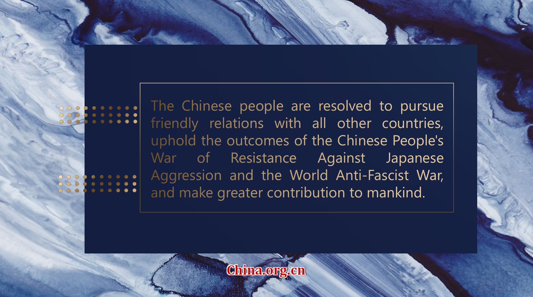 Xi Jinping on cherishing peace- China.org.cn