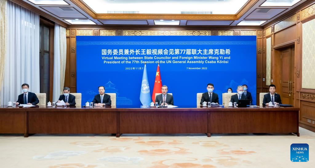 Chinese FM meets with UNGA president - China.org.cn